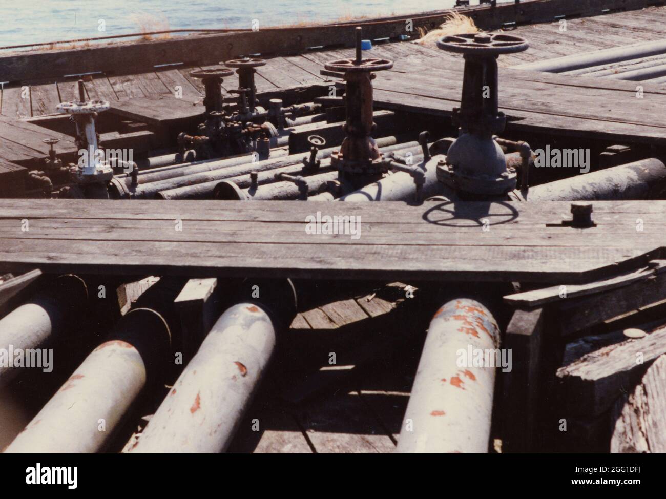 Old fuel dock along the old Seattle waterfront Stock Photo - Alamy