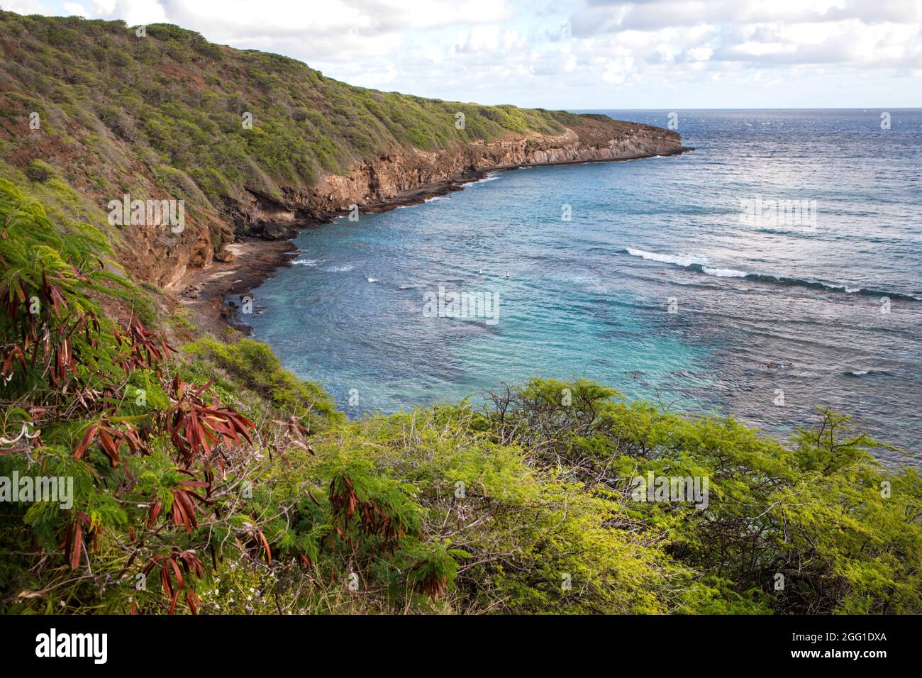 Hanauma Bay, a marine embayment, located along the southeast coast of ...