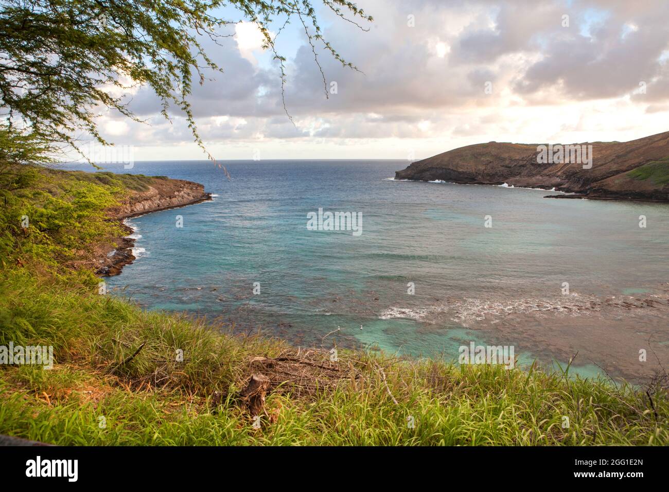 Hanauma Bay, a marine embayment, located along the southeast coast of ...