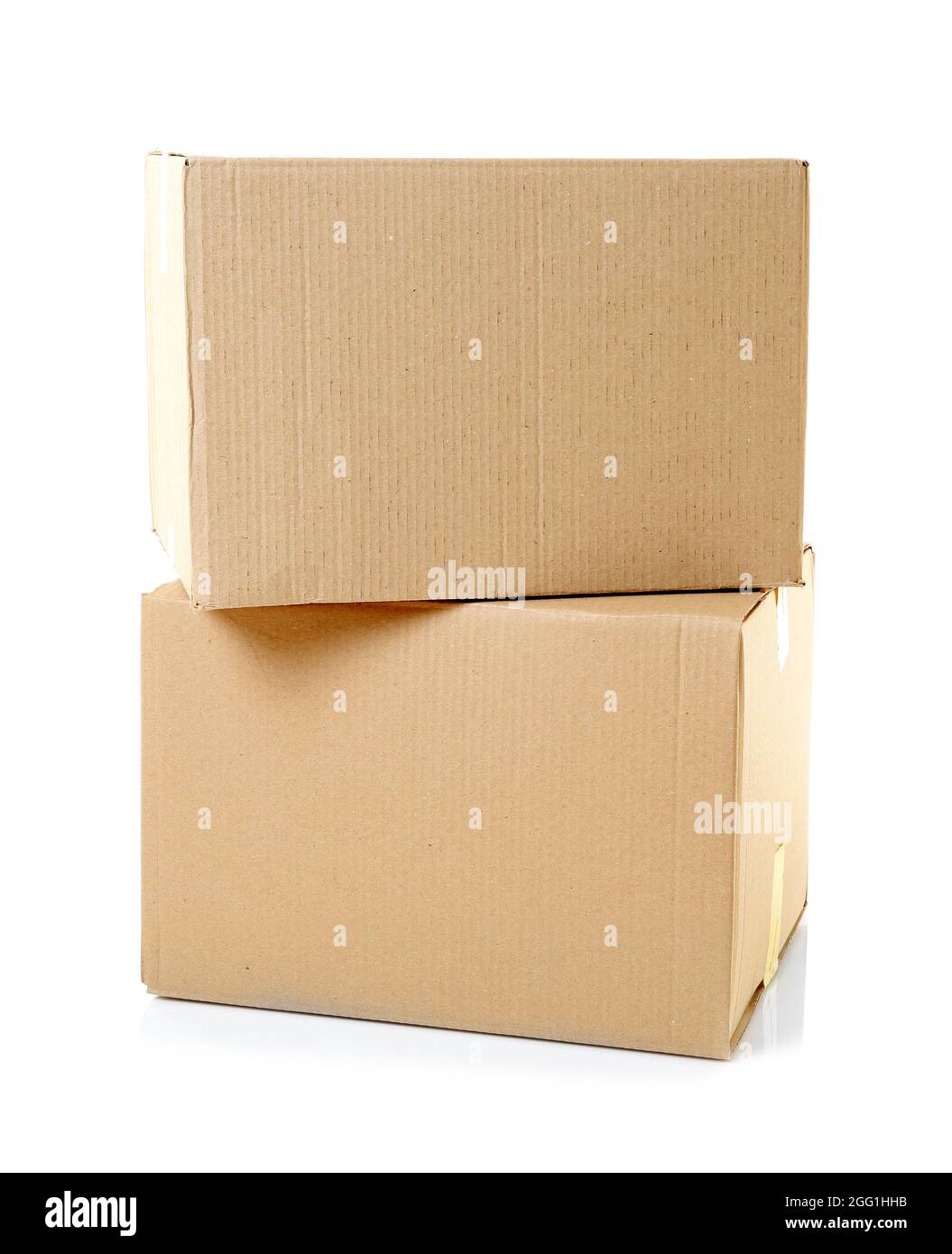 Two boxes on white background Stock Photo - Alamy