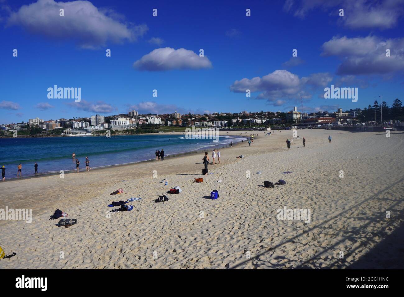 People active on Bondi Beach during Lockdown Stock Photo - Alamy