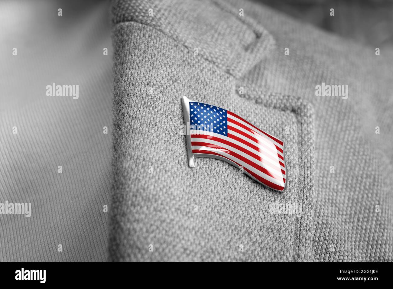 Us flag pin badge hi-res stock photography and images - Alamy