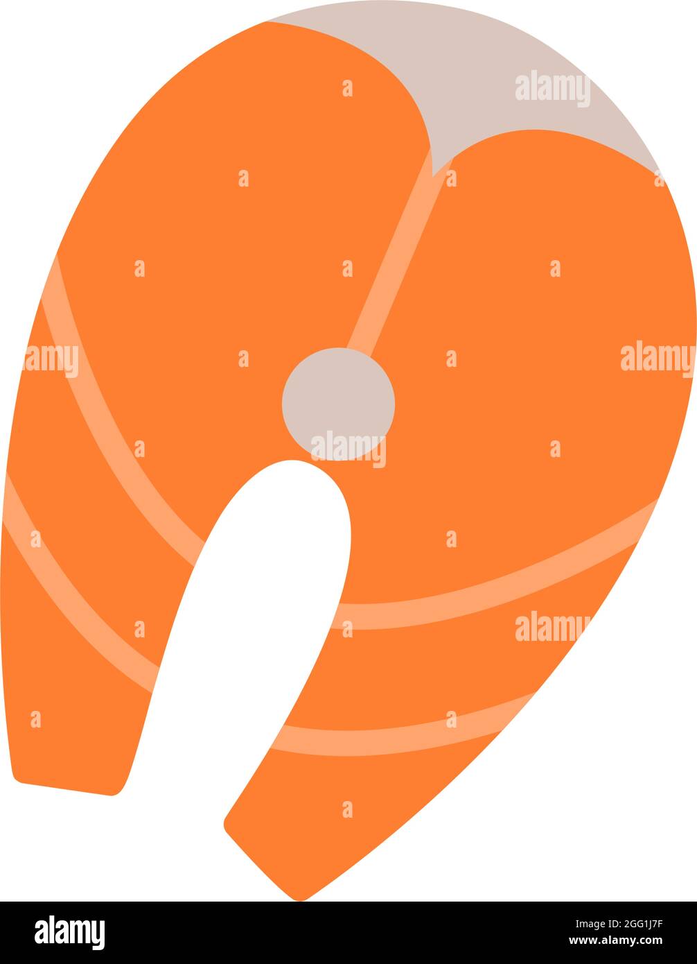 Fish steak icon. Isolated flat color icon. Vector illustration. Meat ...