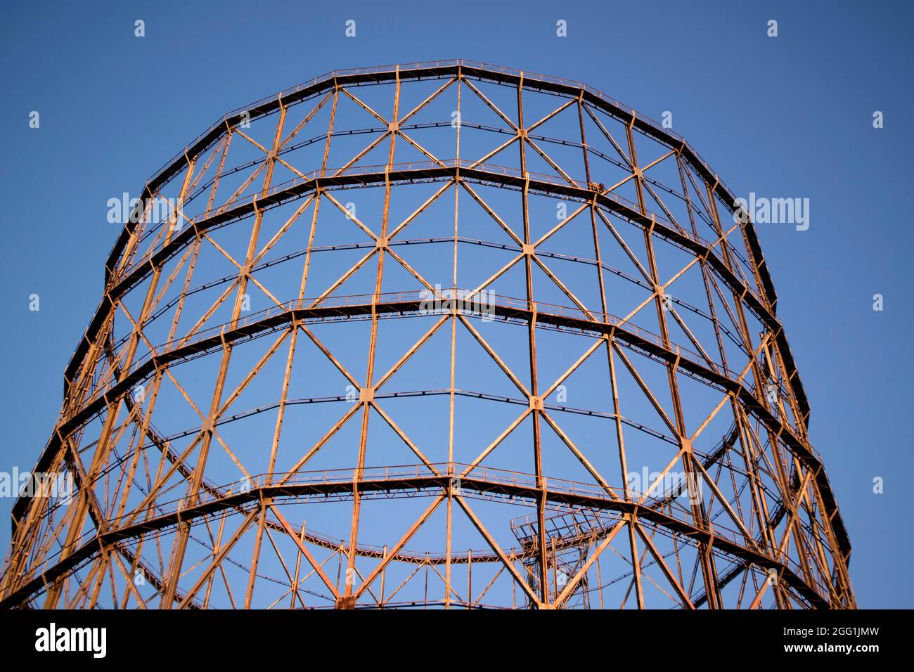 Old metal frame made for a gasometer in Rome Italy Stock Photo - Alamy