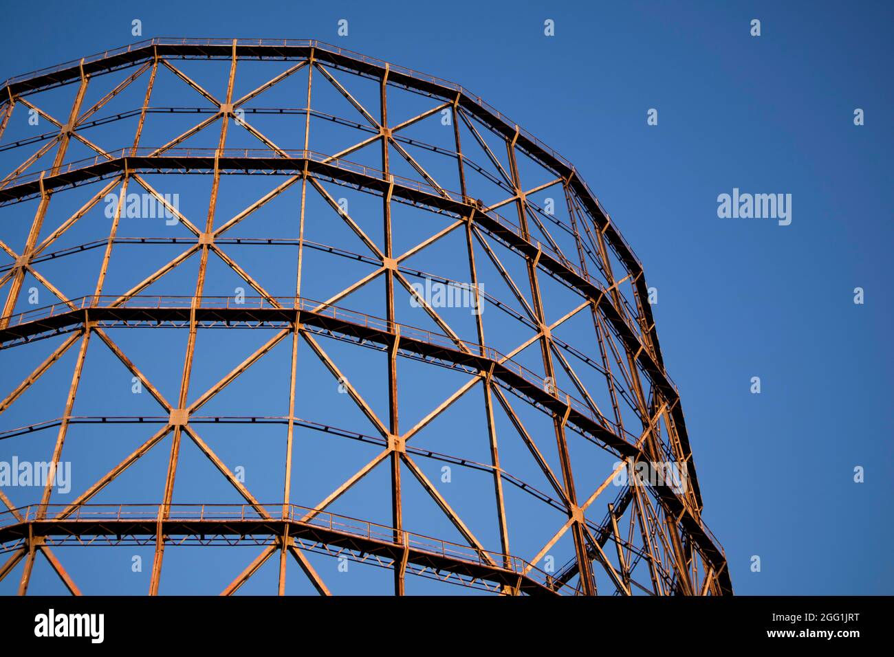 Old metal frame made for a gasometer in Rome Italy Stock Photo - Alamy
