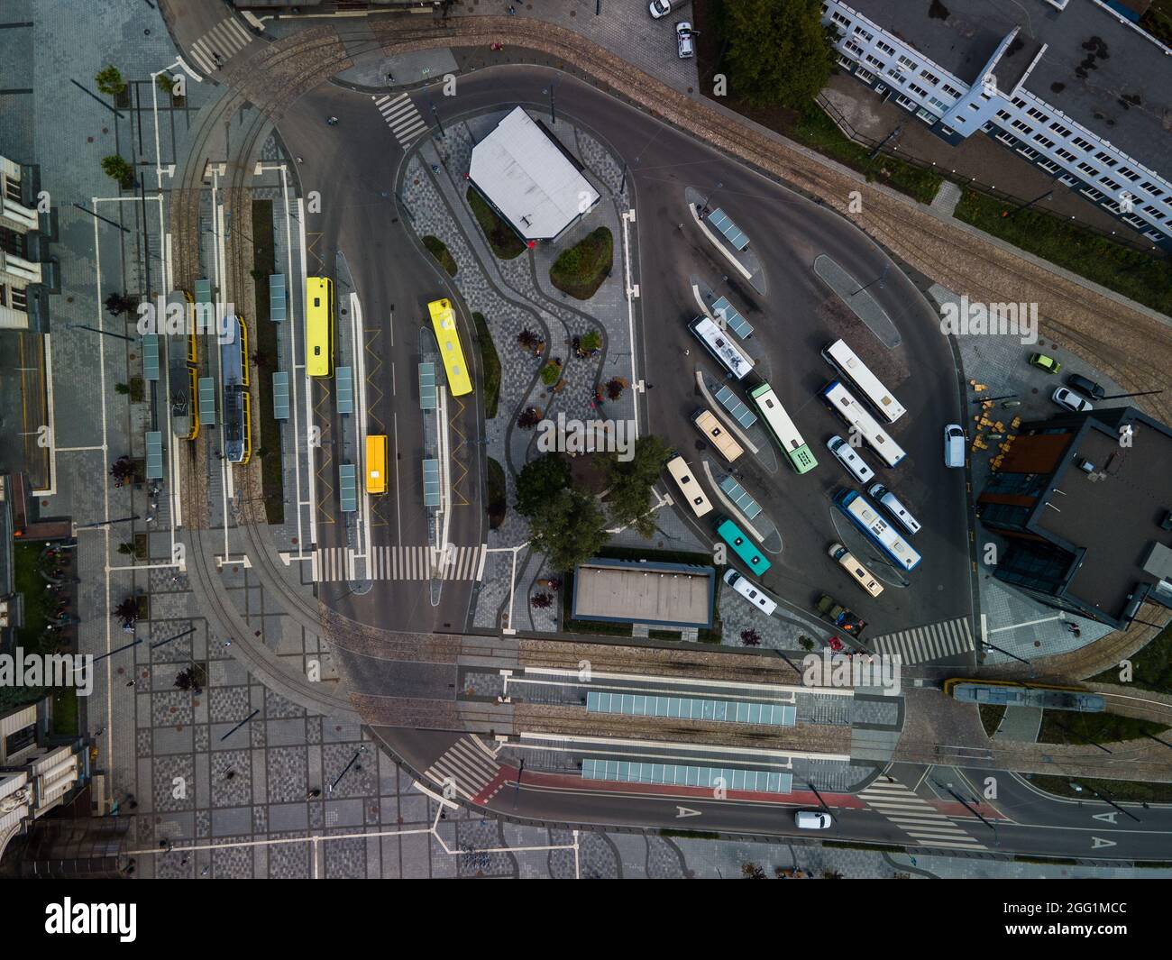 aerial view of city transport hub modern urban Stock Photo - Alamy