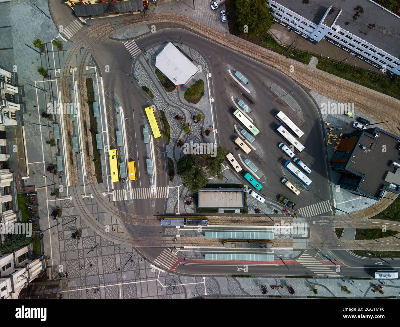 aerial view of city transport hub modern urban Stock Photo - Alamy