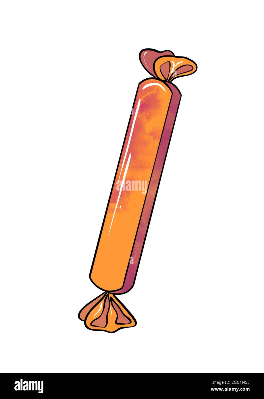 Illustration of a colored drawing of sweets: lollipop wrapped in the ...