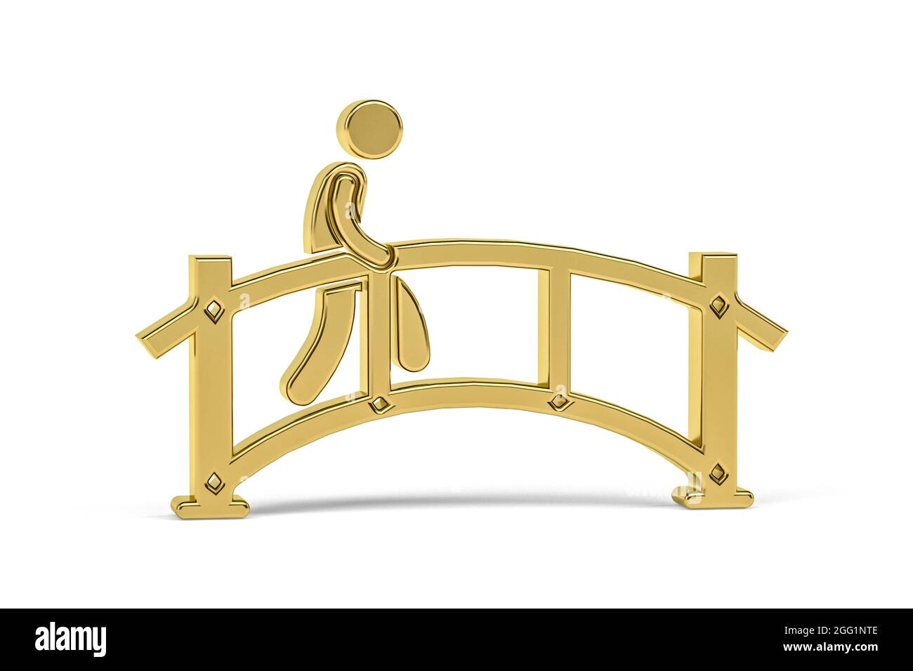 Golden 3d bridge icon isolated on white background - 3D render Stock ...