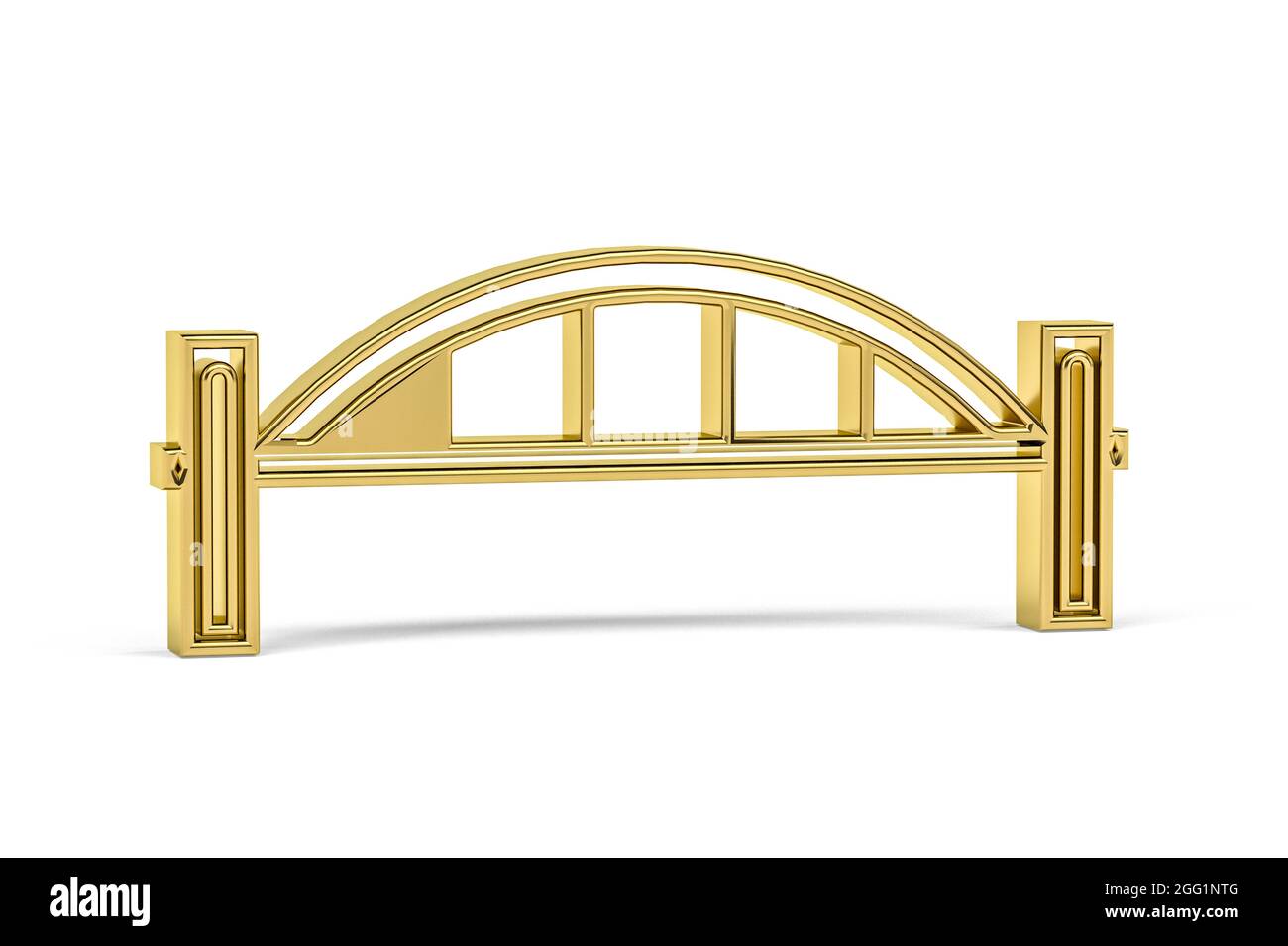 Golden 3d bridge icon isolated on white background - 3D render Stock ...