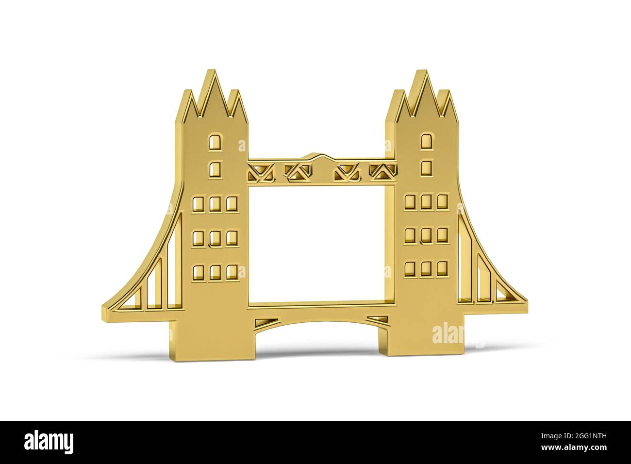 Golden 3d bridge icon isolated on white background - 3D render Stock ...