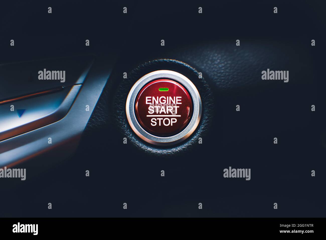 Engine start stop button of car keyless entry system in the car Stock ...