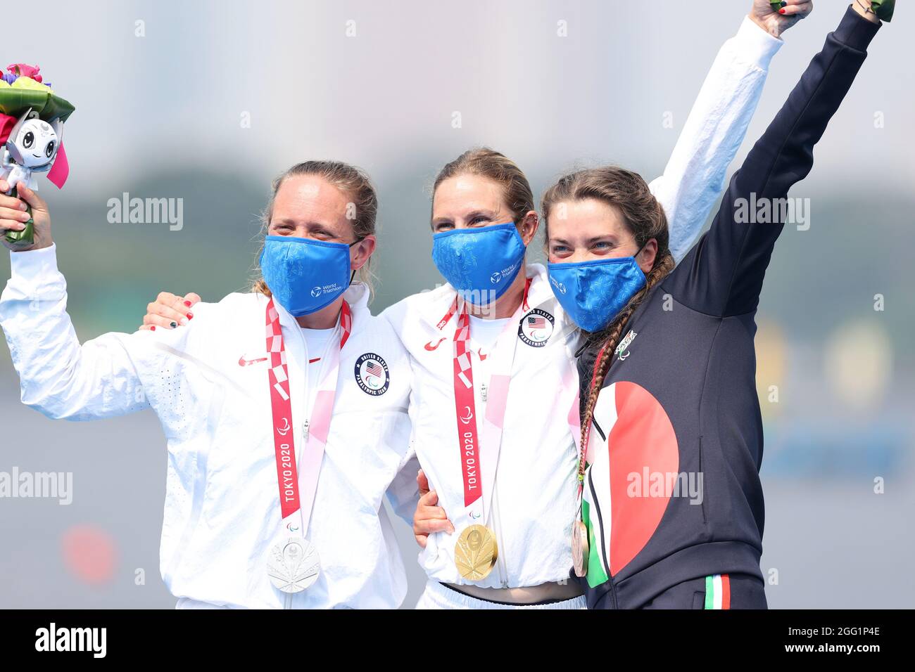 Tokyo, Japan. 28th Aug, 2021. (L to R) Hailey Danz (USA), Allysa Seely ...