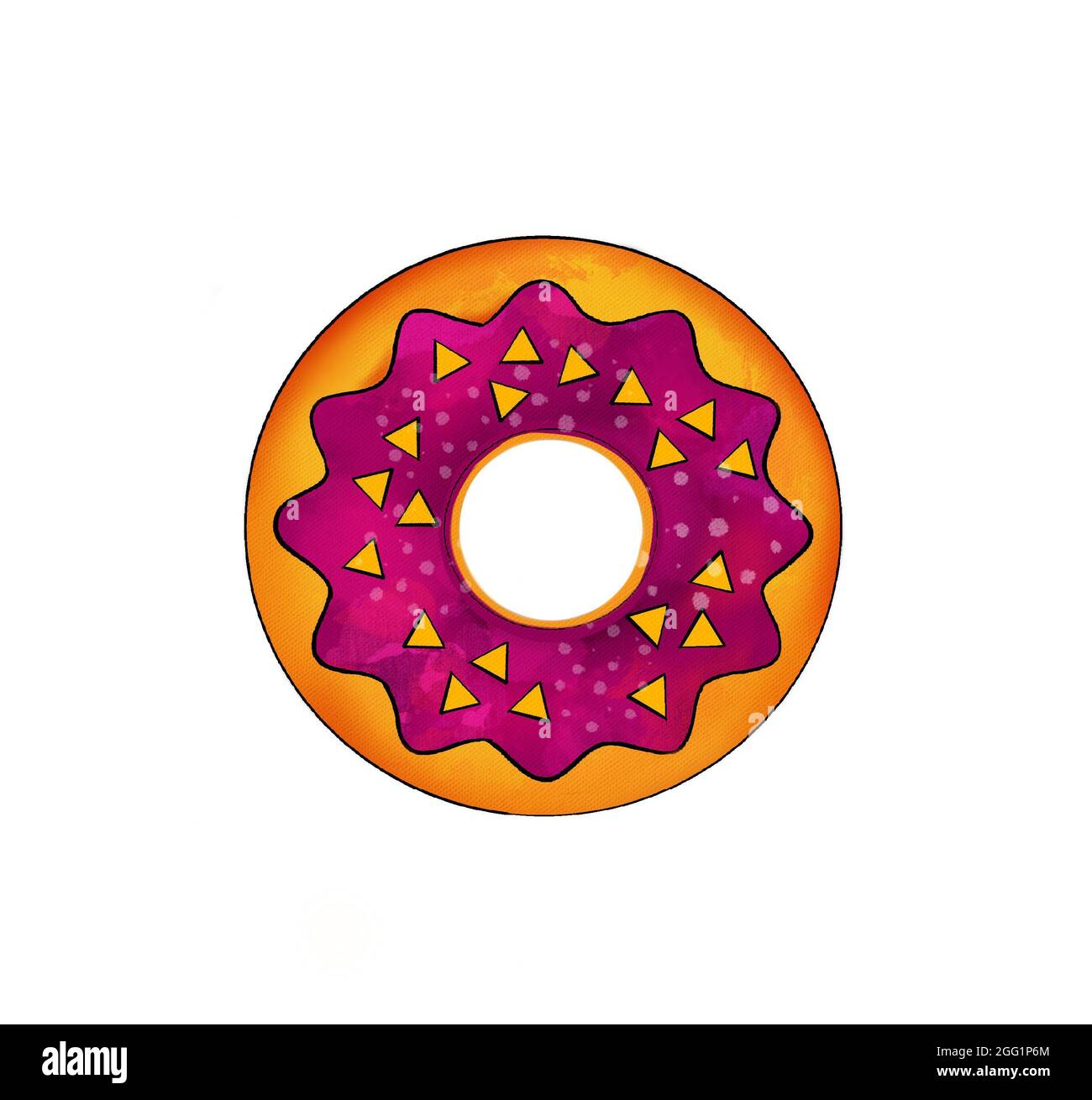 Illustration of a colored drawing of sweets - donuts with glaze of ...