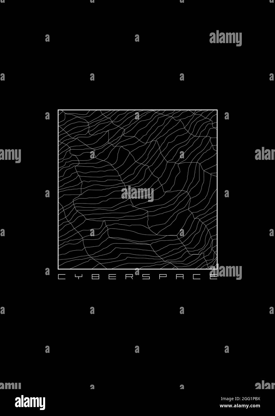 Cyberspace t-shirt and apparel design with a cyber surface grid in ...