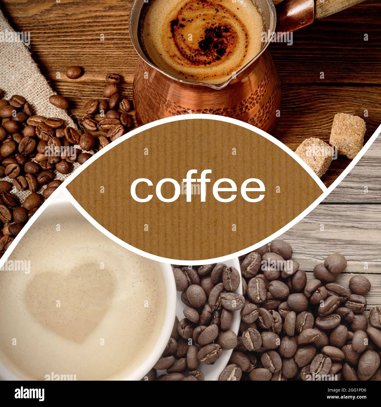Collage of Coffee details Stock Photo - Alamy
