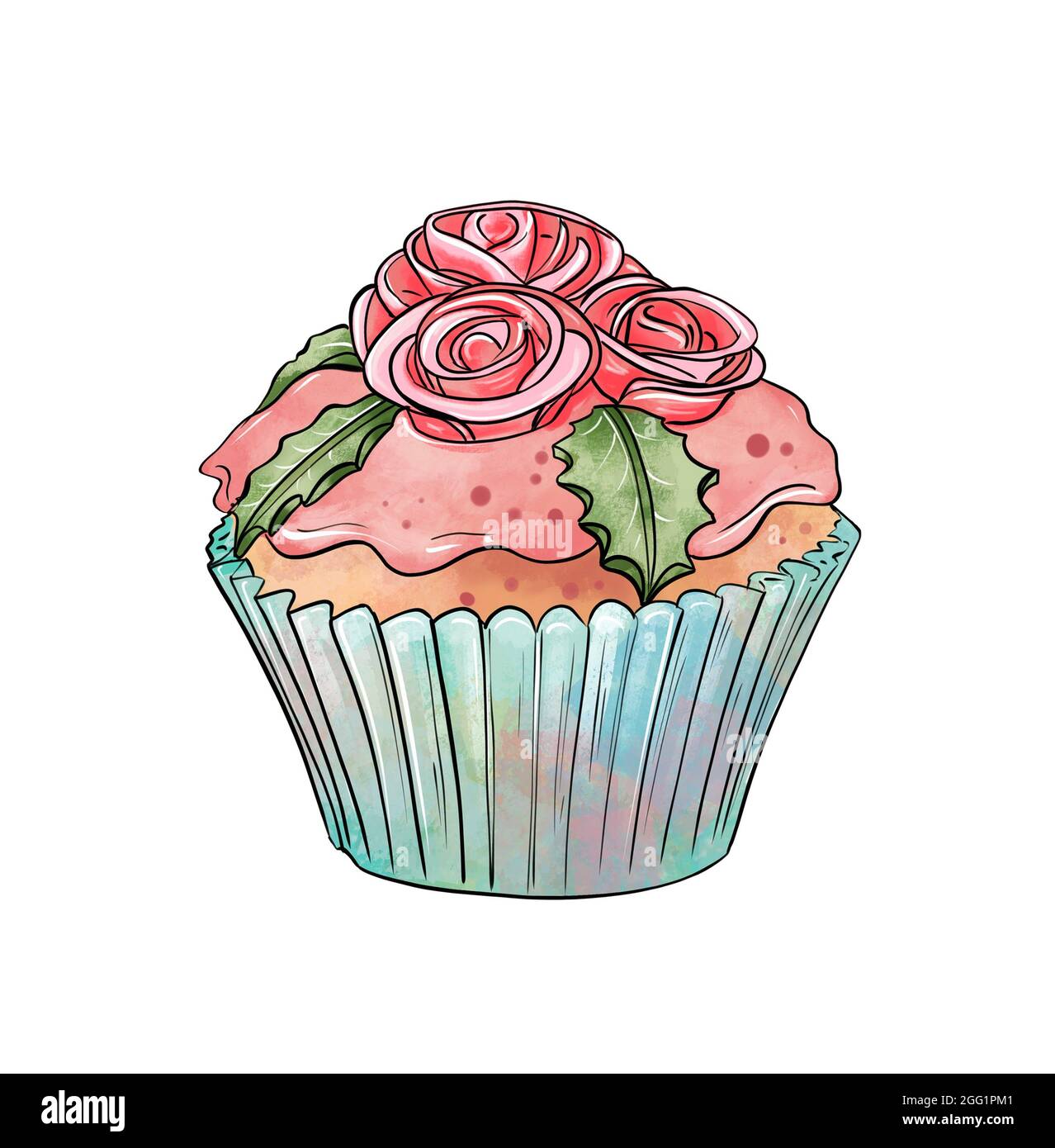 Green Cupcake Drawing