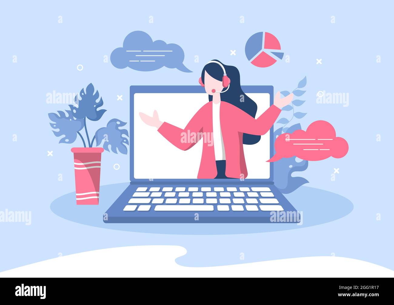 Robot Virtual Assistance or Chatbot Background Vector illustration ...