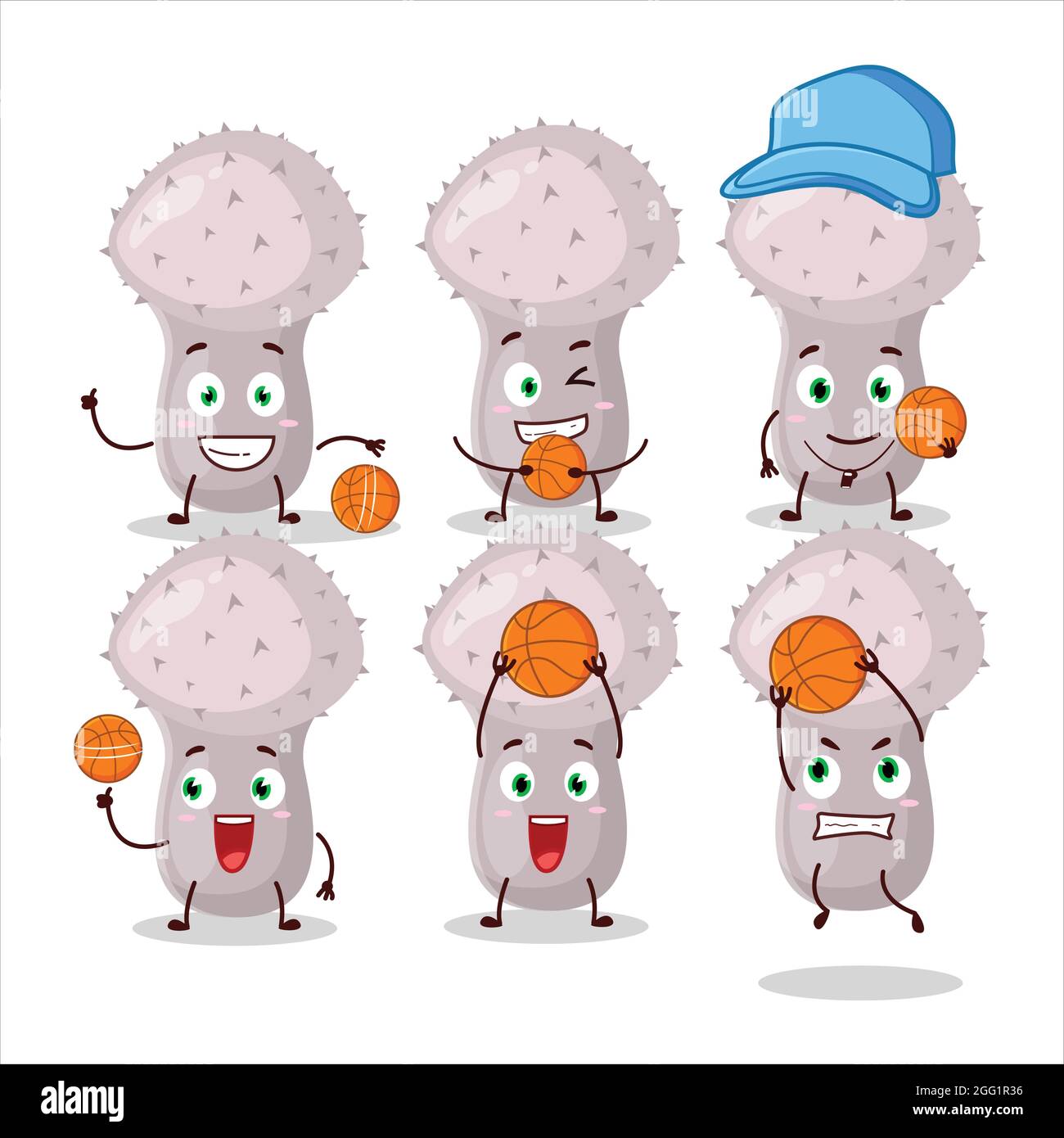 Talented puffball cartoon character as a basketball athlete. Vector ...