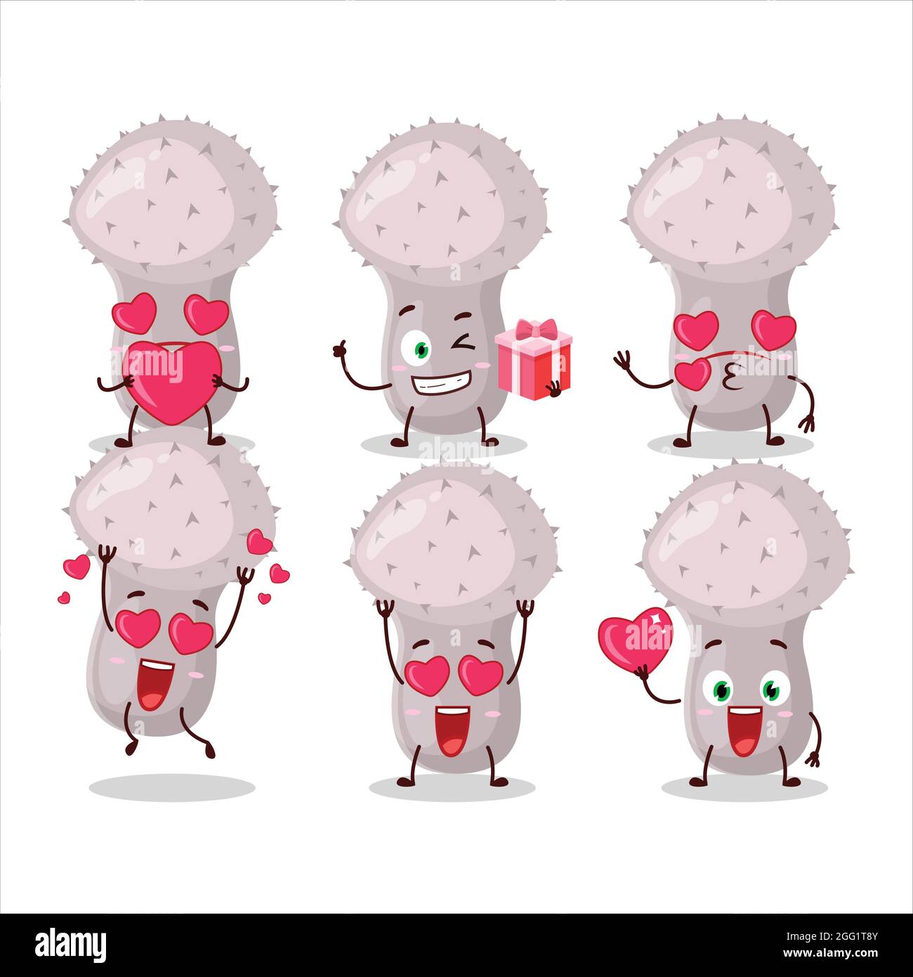 Puffball cartoon character with love cute emoticon Stock Vector Image ...