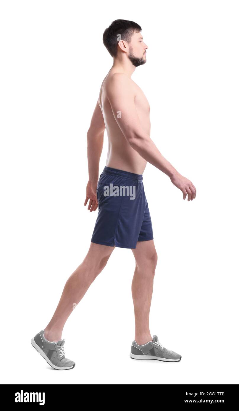 Posture concept. Man on white background Stock Photo - Alamy