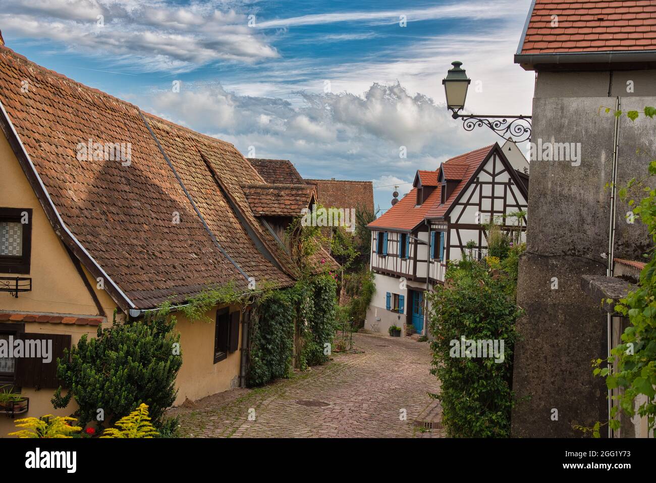Beautiful village of Gueberschwihr in Alsace in France Stock Photo - Alamy