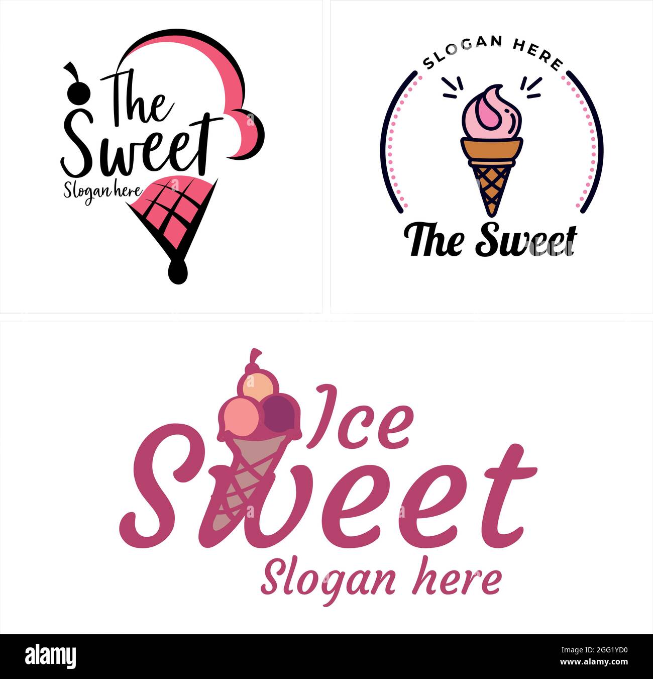 Ice cream cafe homemade Stock Vector Images - Alamy
