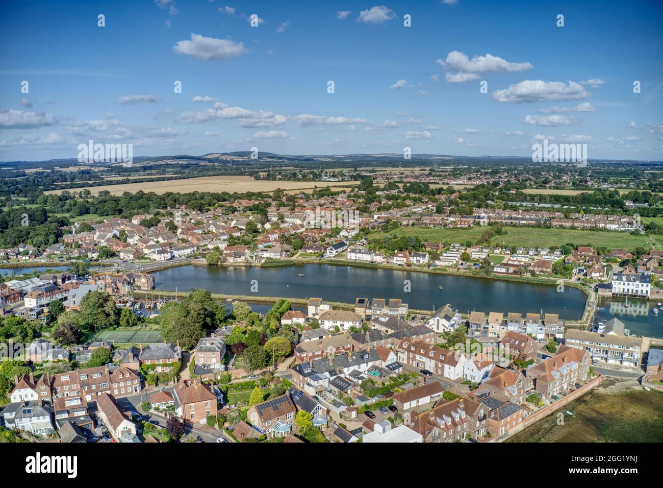 Aerial photo of Slipper Pond in Emsworth situated next to the marina ...