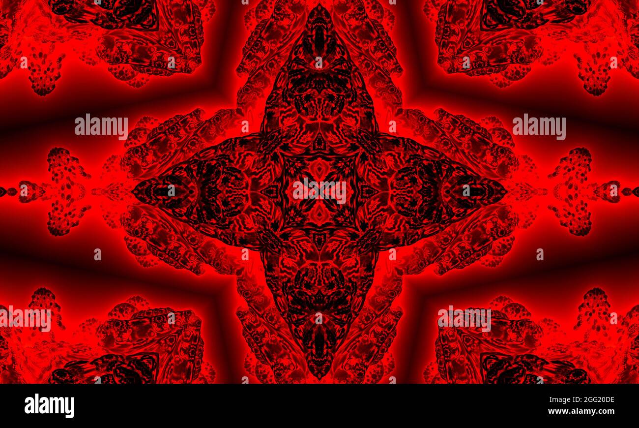 Digital visualization of a vampire sign. Bloddy kaleidoscope Stock ...