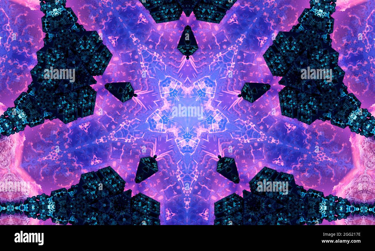 Purple White and Indigo Star Kaleidoscope Wallpaper Stock Photo - Alamy