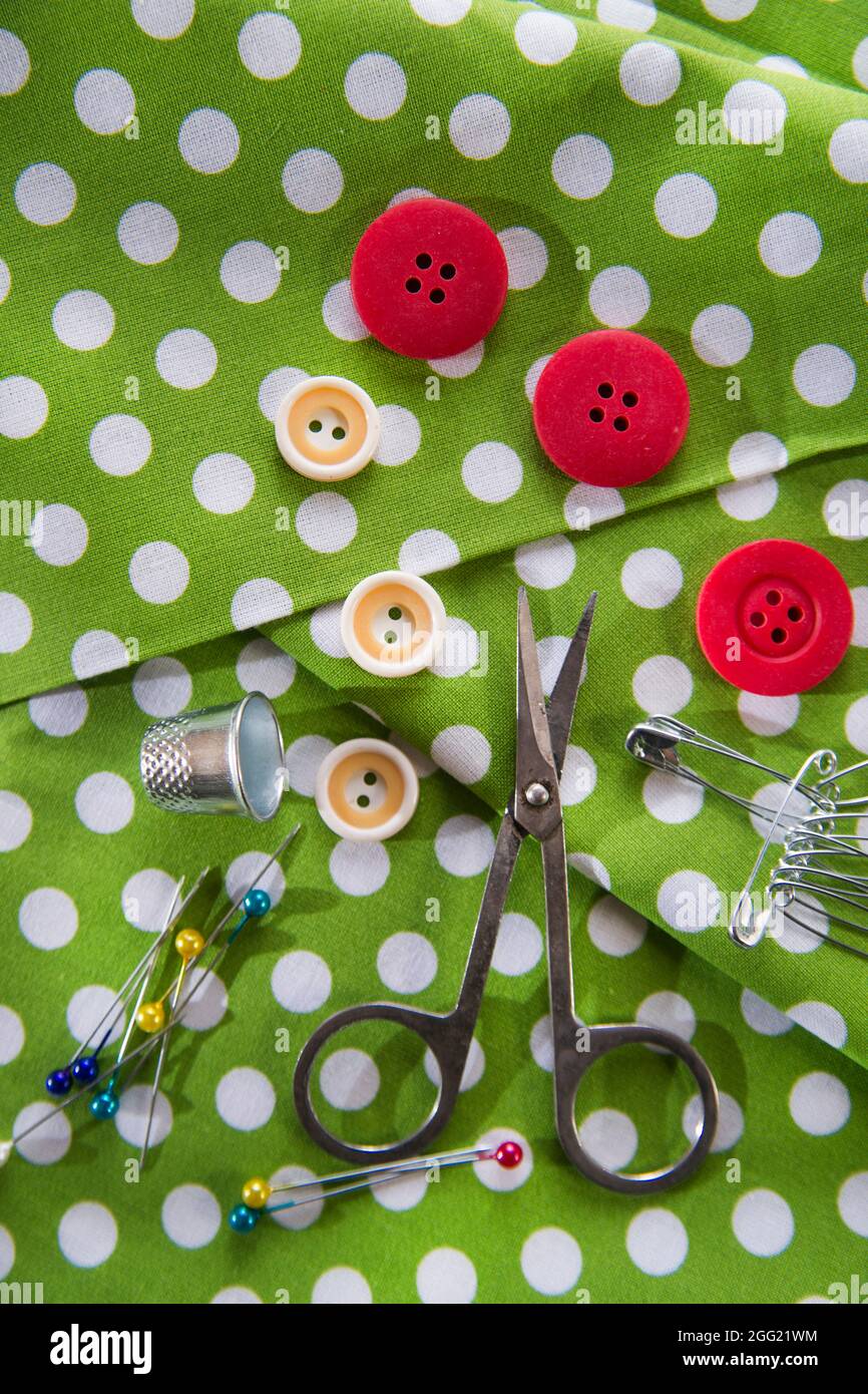 Basic facts and essential to the profession of the tailor Stock Photo ...