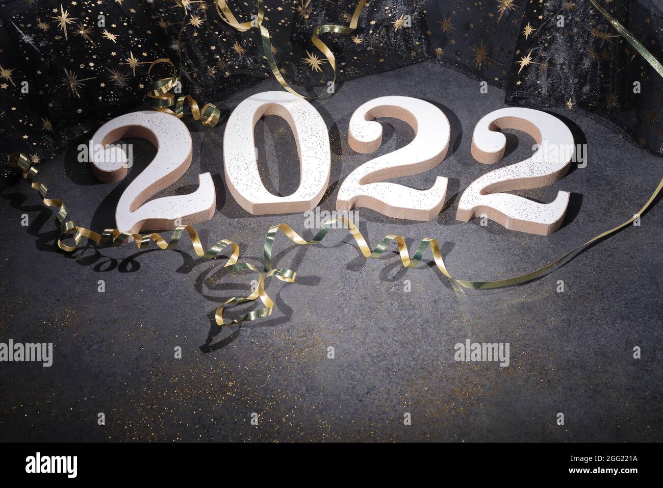 Happy New Year. Symbol from number 2022 on abstract background Stock ...