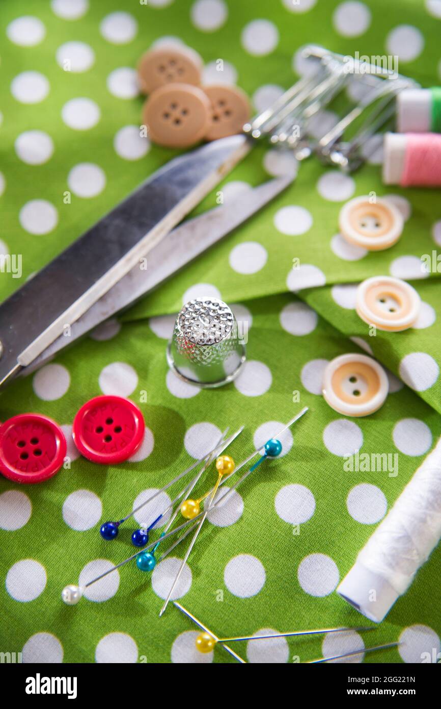 Basic facts and essential to the profession of the tailor Stock Photo ...