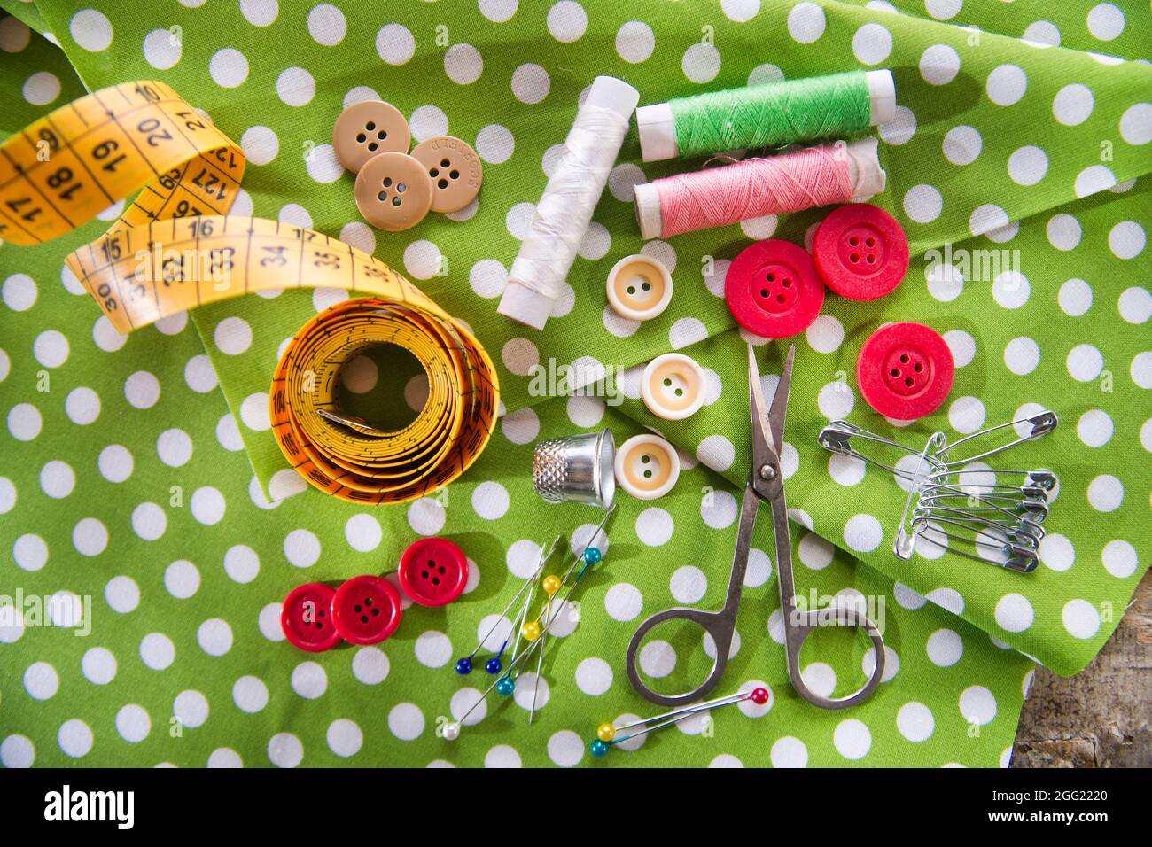 Basic facts and essential to the profession of the tailor Stock Photo ...