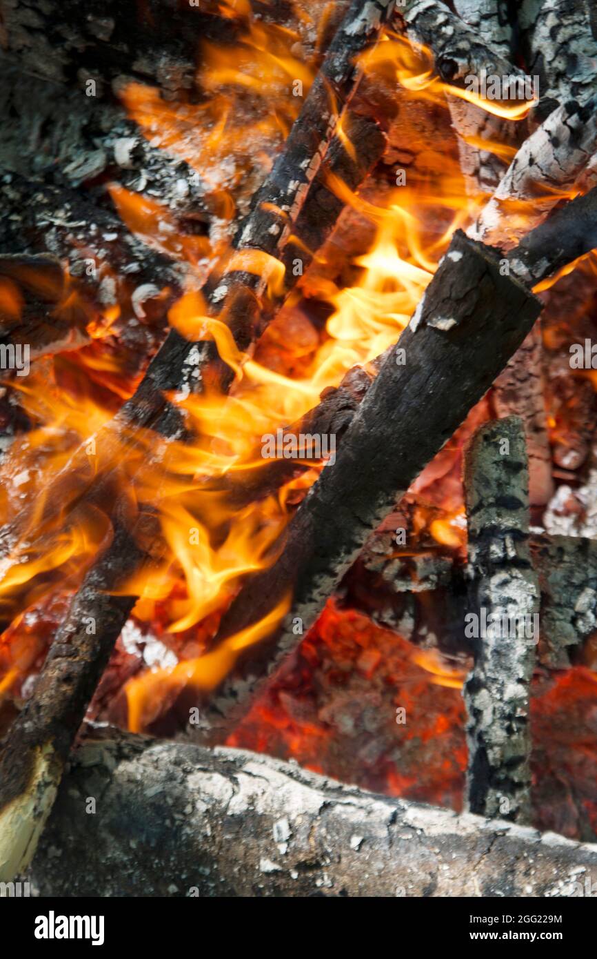 What remains after the effects of a burning wood, burning ash Stock ...