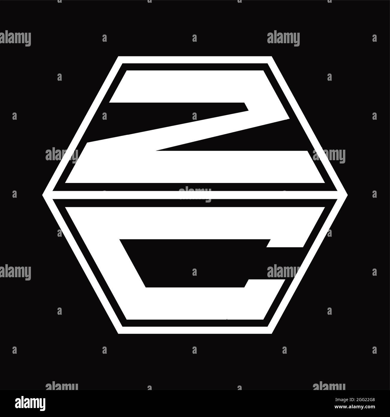 ZC Logo monogram with hexagon shape up and down blackground design template Stock Vector Image ...