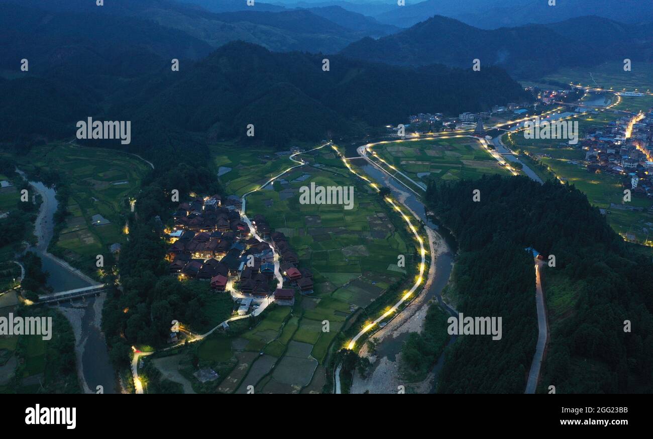 Nanning. 24th Aug, 2021. Aerial photo taken on Aug. 24, 2021 shows ...