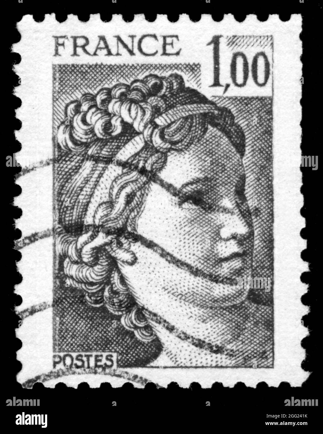 Old france postage stamp Black and White Stock Photos & Images - Alamy