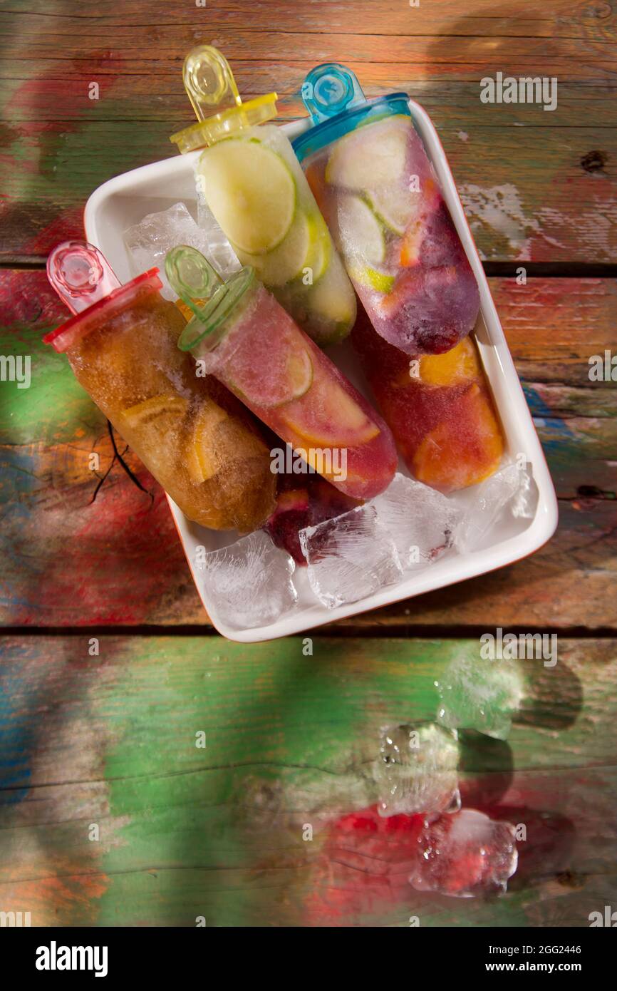 Cool off in summer with a break at the base of icicles citrus Stock ...