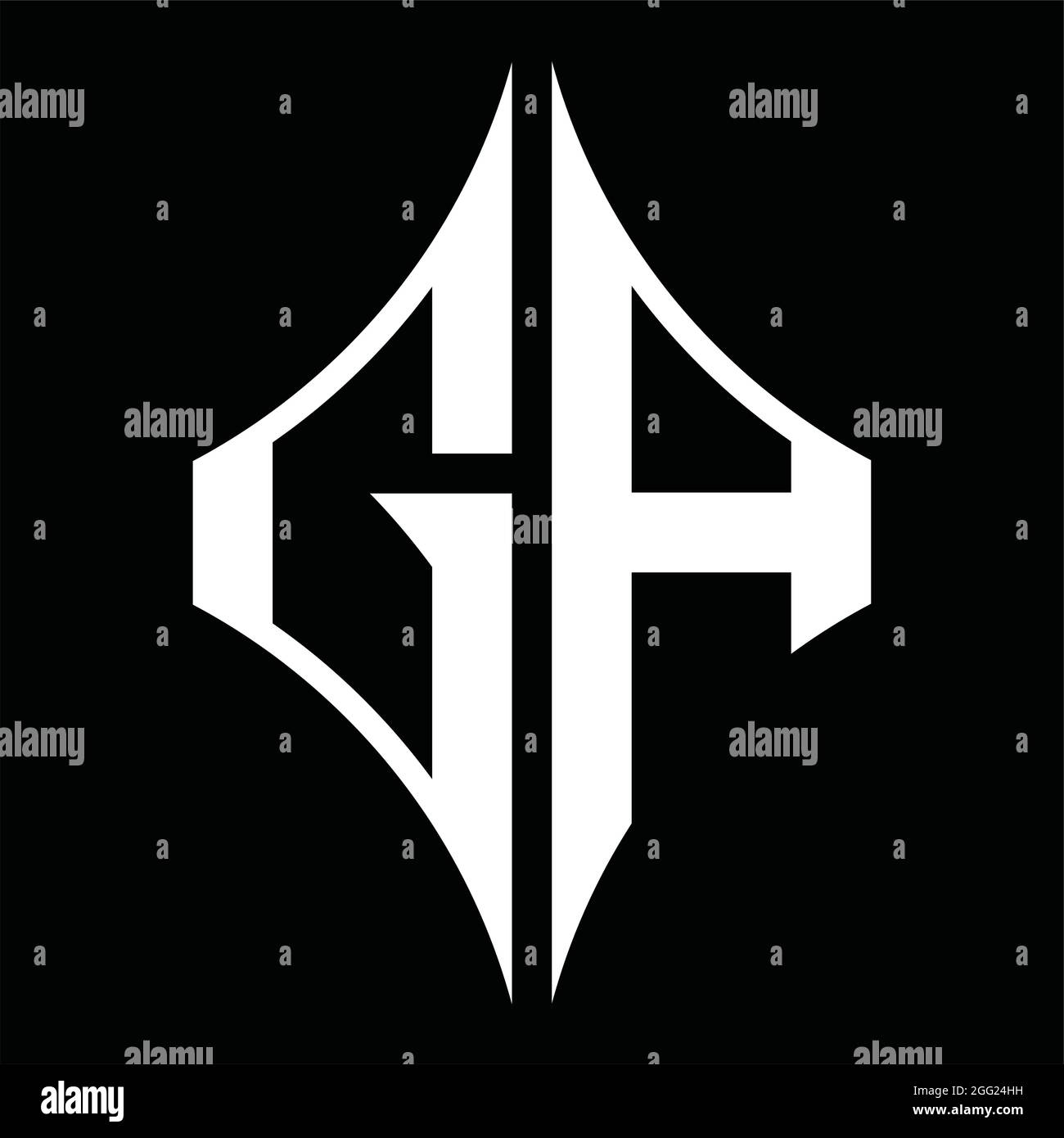 GA Logo monogram with diamond shape on blackground design template ...