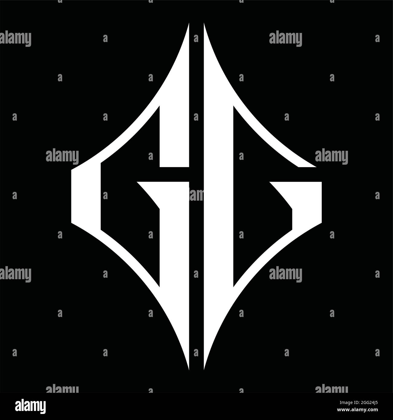 GG Logo monogram with diamond shape on blackground design template ...