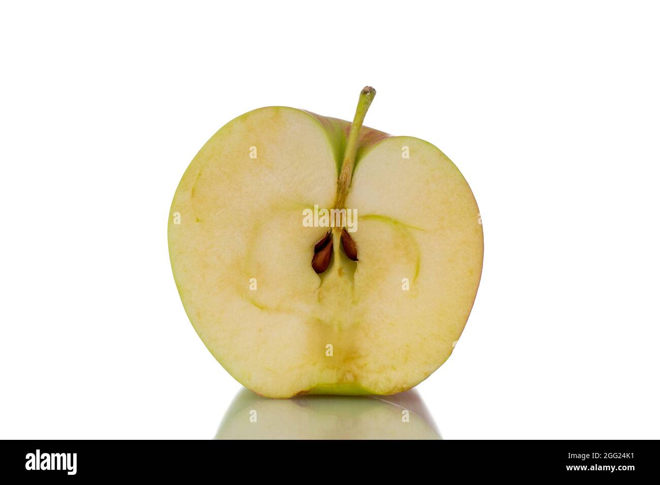One half of a juicy apple, close-up, isolated on white Stock Photo - Alamy