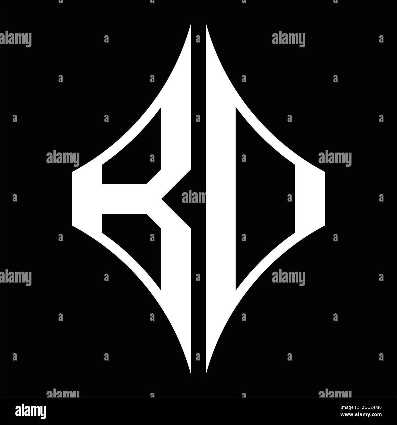 BD Logo monogram with diamond shape on blackground design template ...