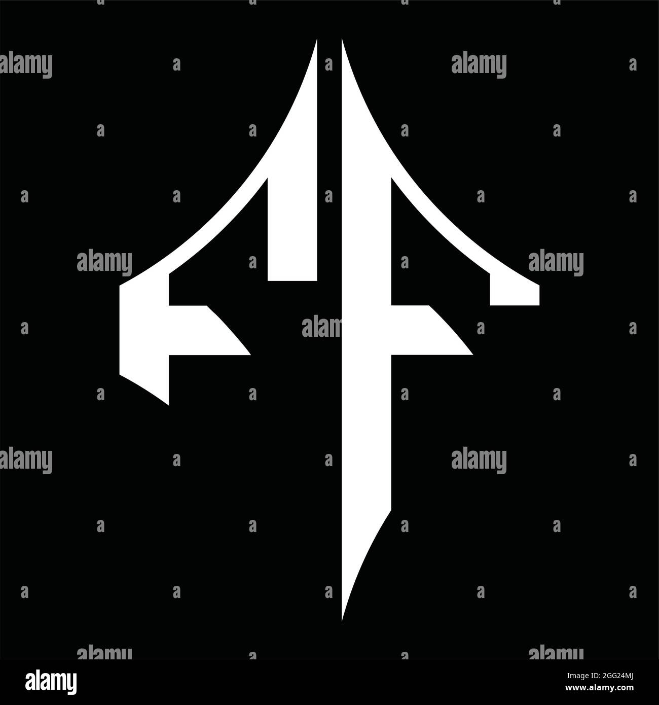 FF Logo monogram with diamond shape on blackground design template ...