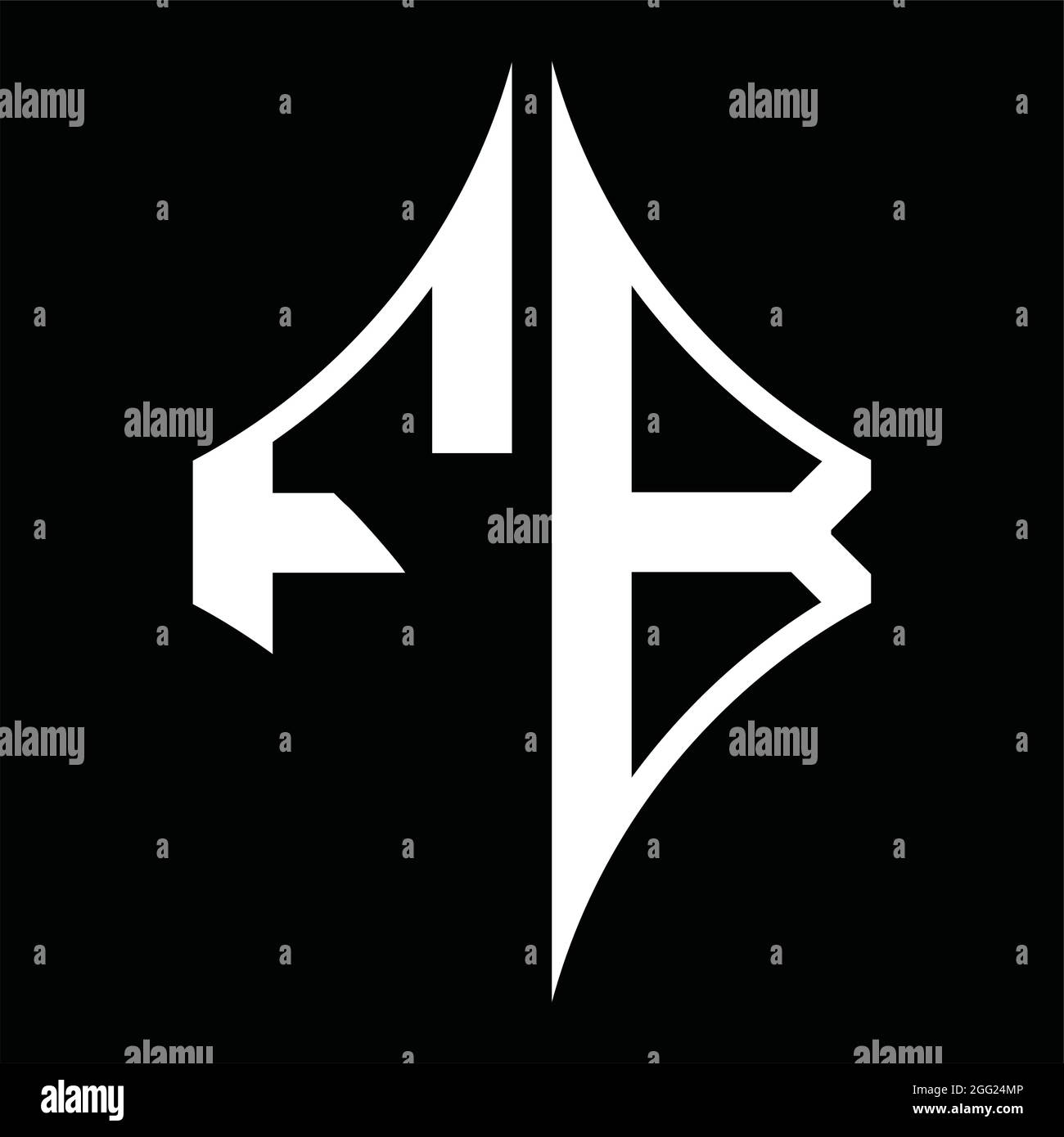 FB Logo monogram with diamond shape on blackground design template ...