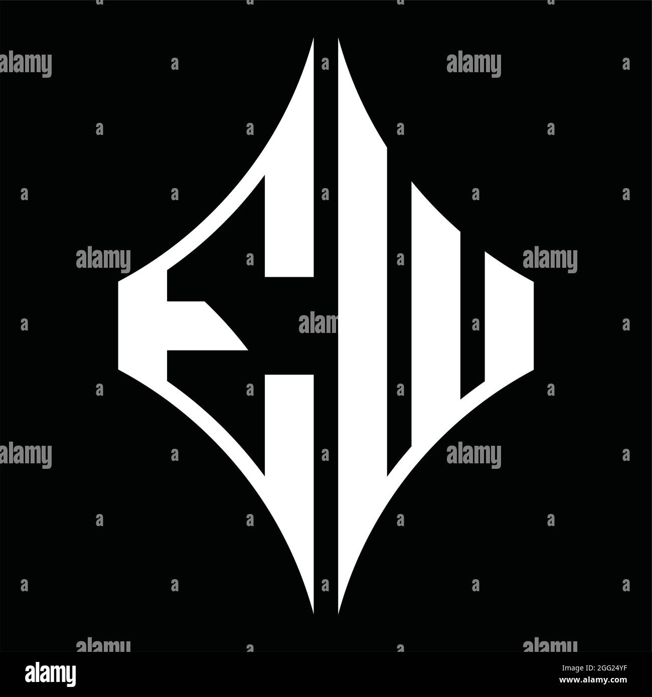 EW Logo monogram with horn shape design template Stock Vector Image ...