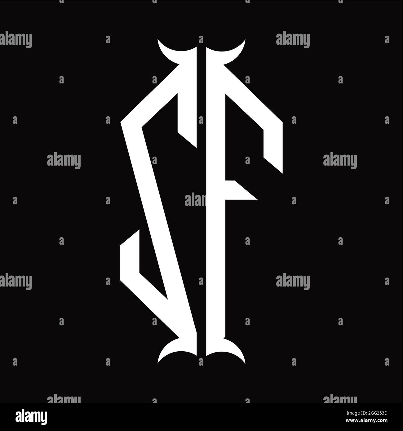 ZF Logo monogram with horn shape design template Stock Vector Image ...