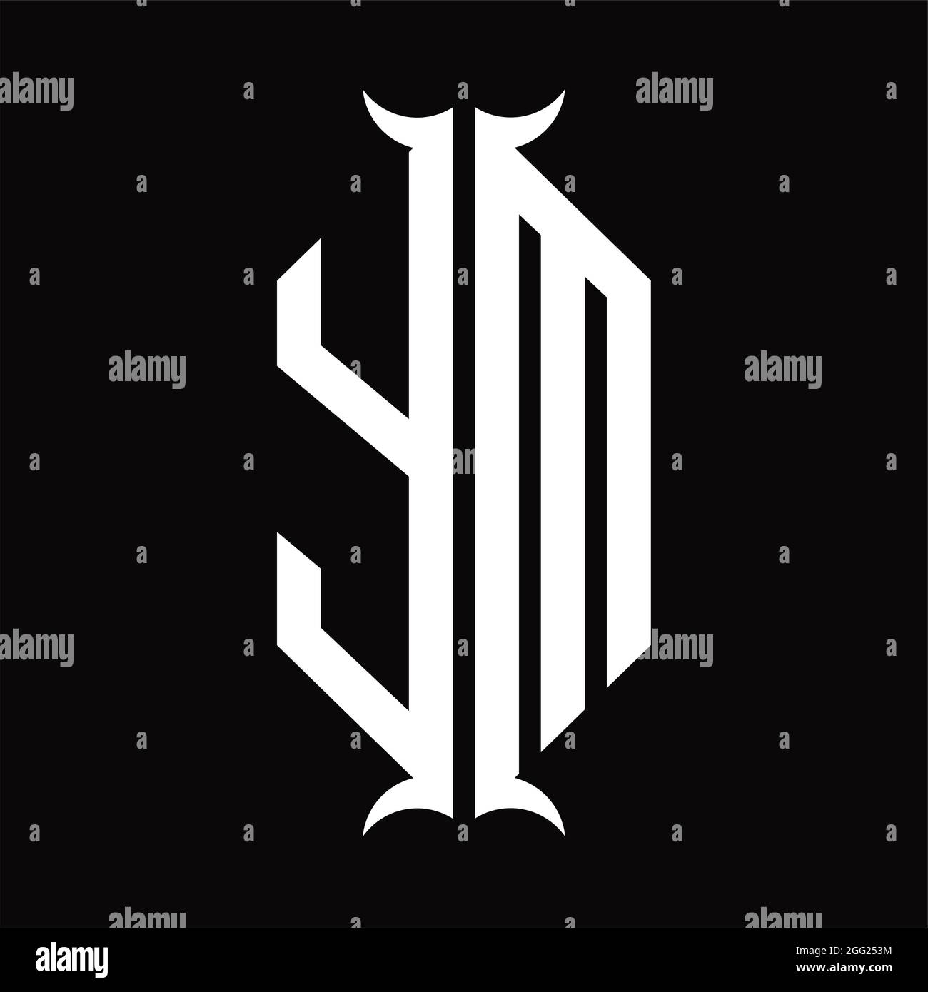 YM Logo monogram with horn shape design template Stock Vector Image ...