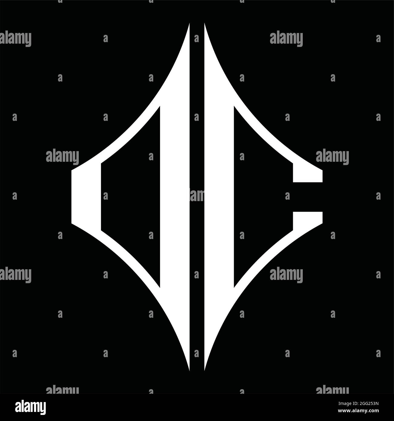 DC Logo monogram with horn shape design template Stock Vector Image ...