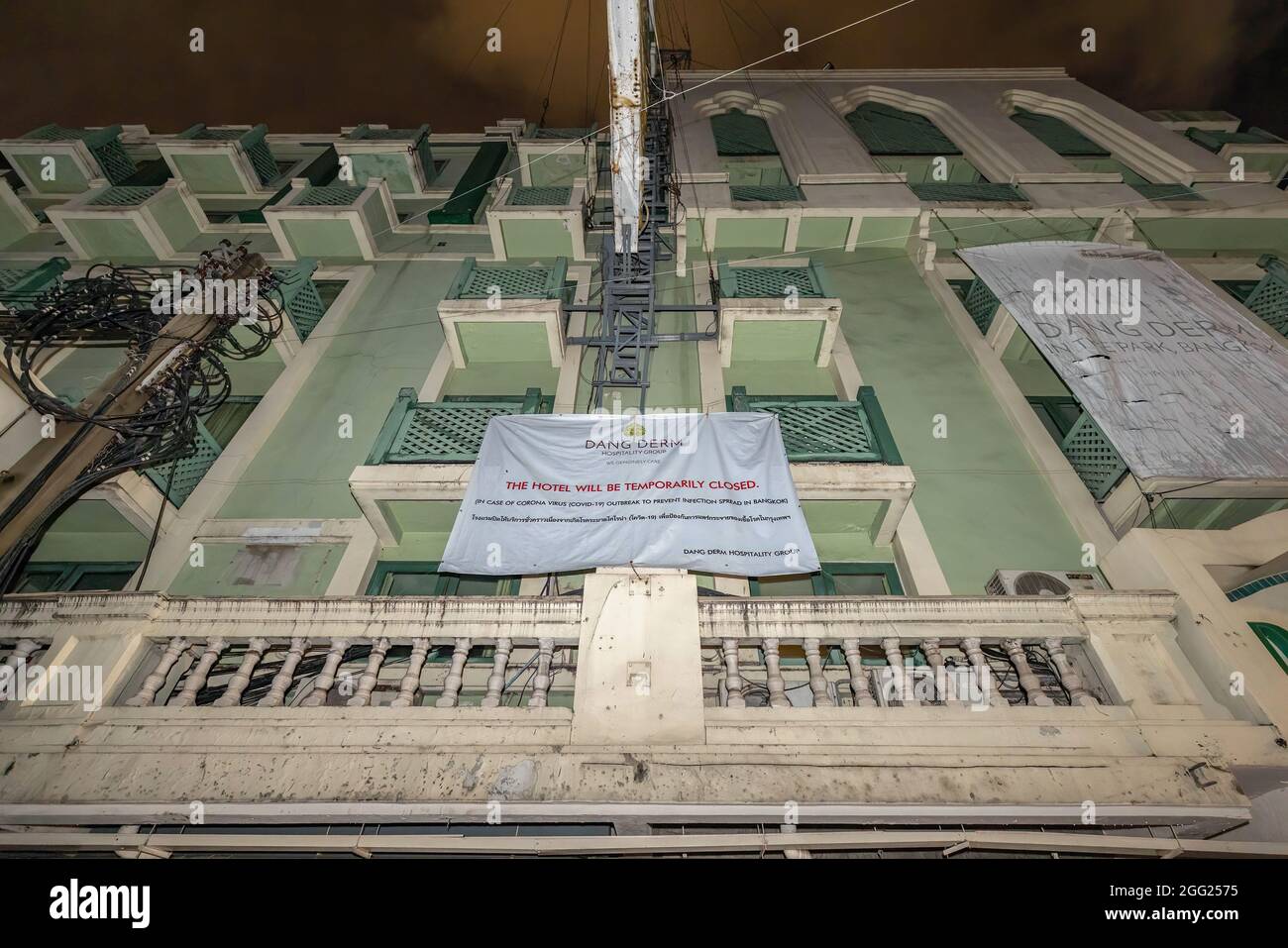 Bangkok, Thailand. 27th Aug, 2021. A temporary closed hotel at Khao San ...